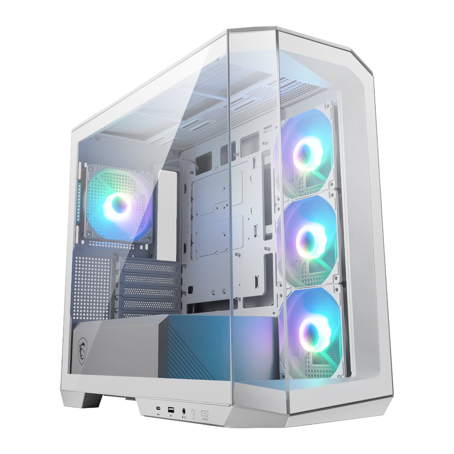 MSI MAG PANO M100R PZ M-ATX ARGB Gaming Chassis – White – Blu Dot SA