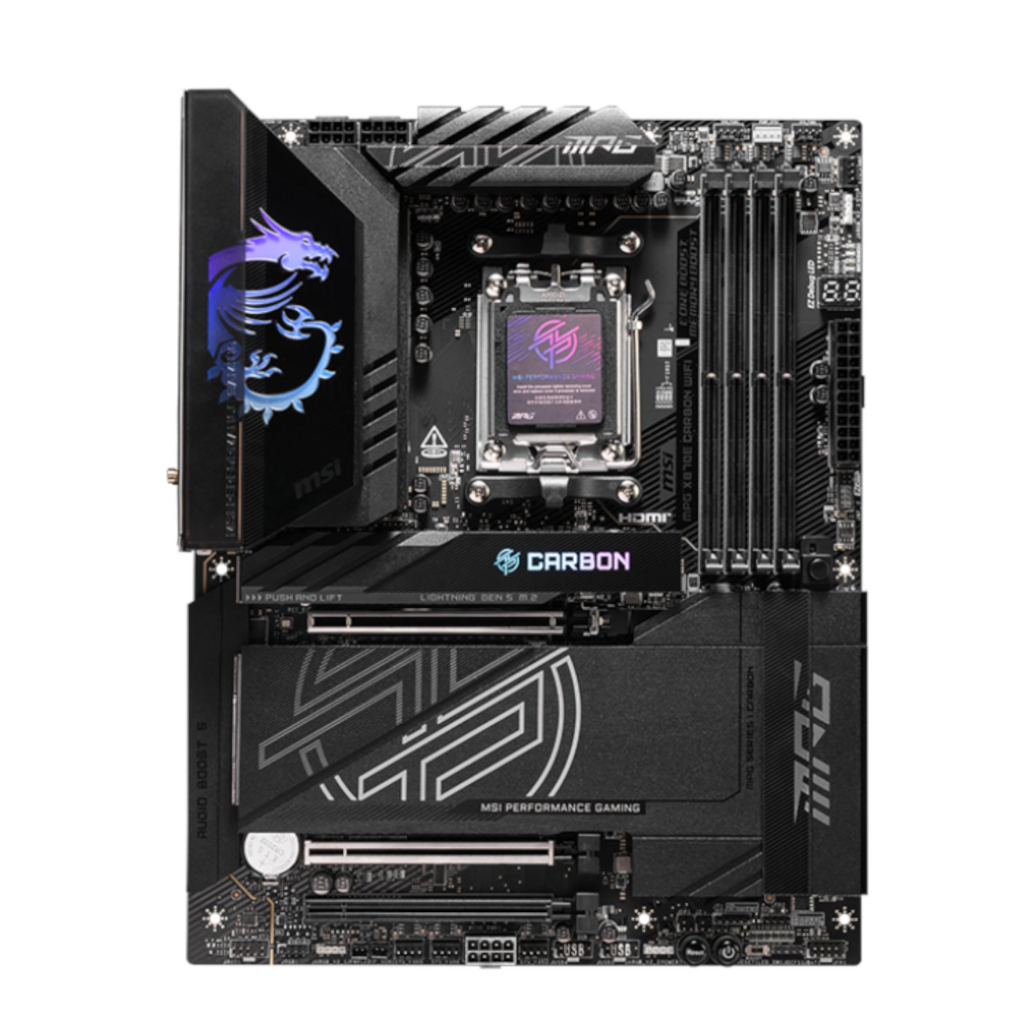 MSI MAG X870E CARBON WIFI ATX Motherboard – Blu Dot SA